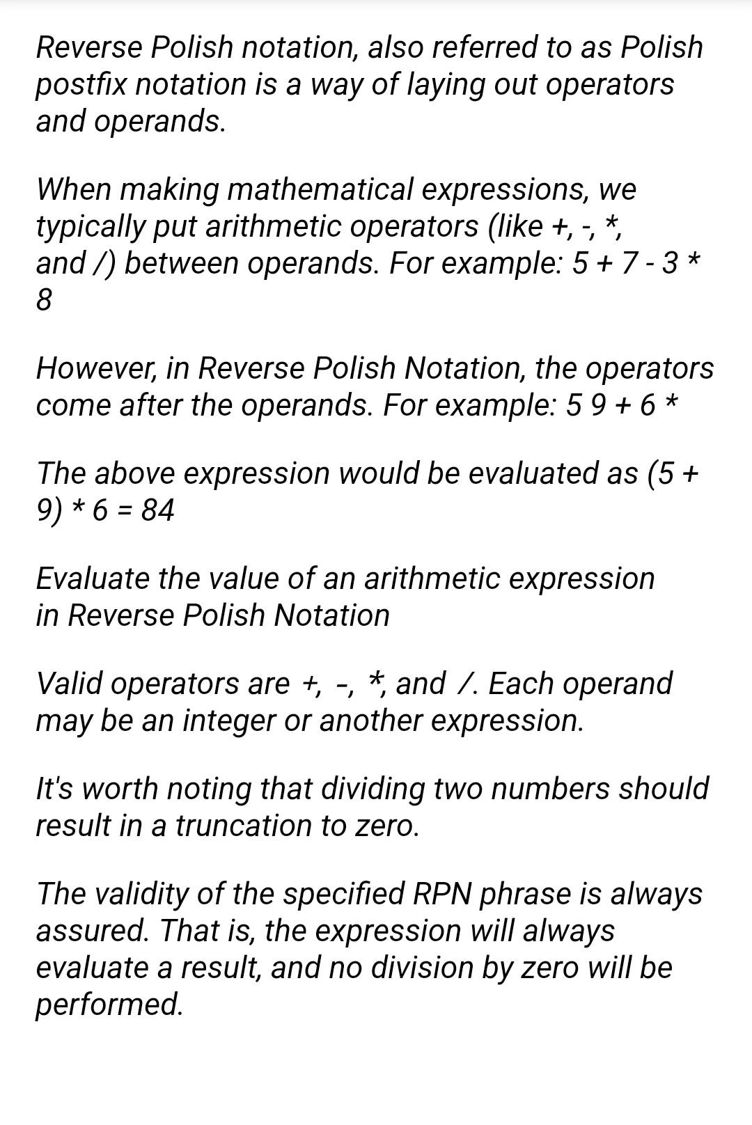 Solved Reverse Polish notation, also referred to as Polish | Chegg.com