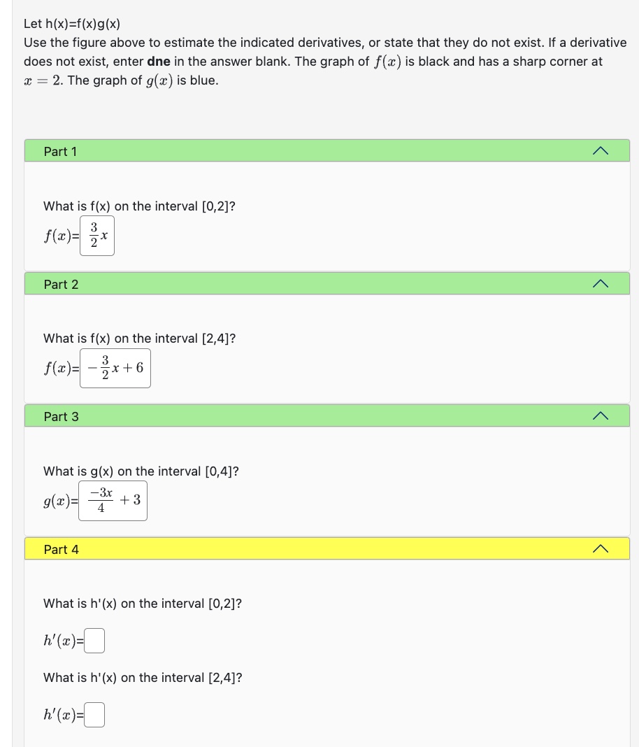 Solved What is h'(x) ﻿on the interval 0,2 ?Let | Chegg.com