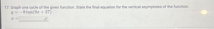 Solved 17 Graph One Cycle Of The Given Function State The 3551