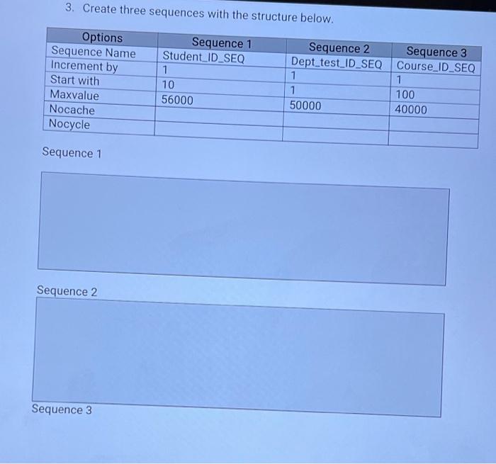 Solved 1. Create two tables using SQL command. Frist table | Chegg.com