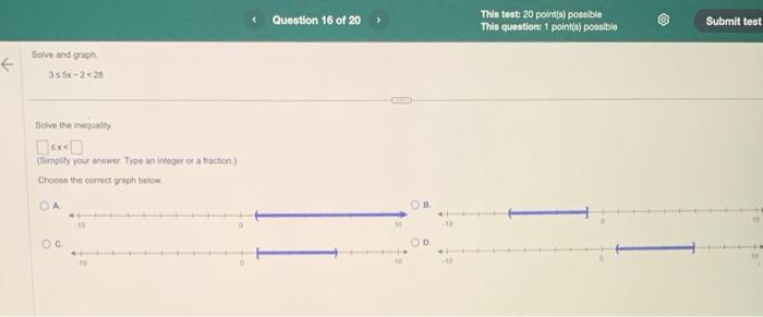 Solved Solve and graph. 3≤5x−2