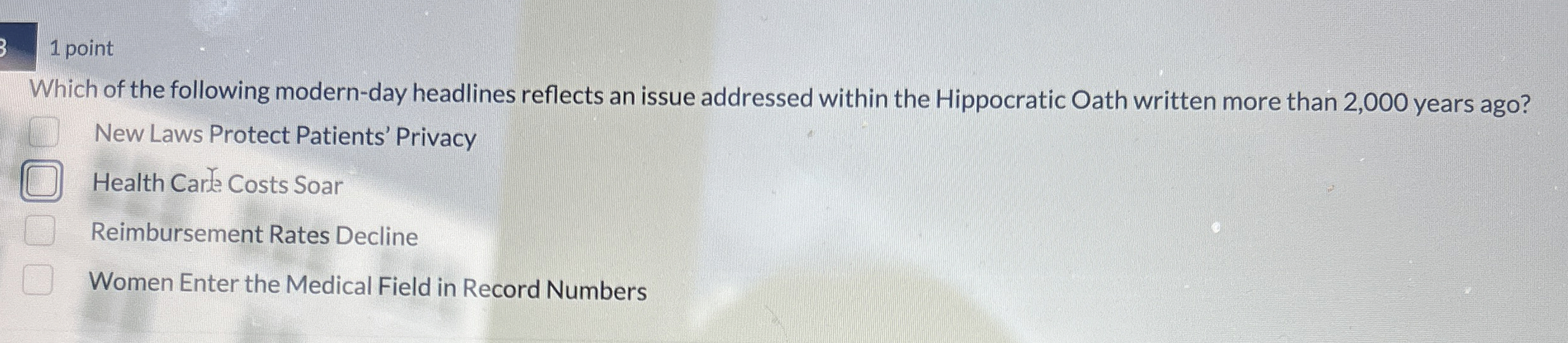 Solved 11 ﻿pointWhich of the following about early concerns | Chegg.com