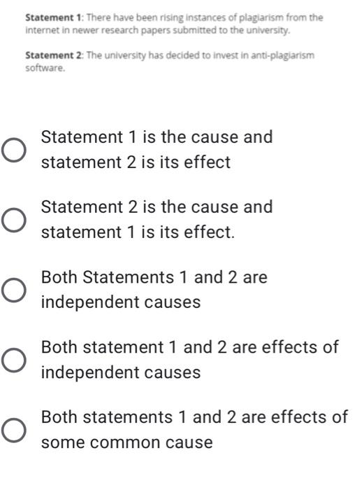 Solved Statement 1: There have been rising instances of | Chegg.com