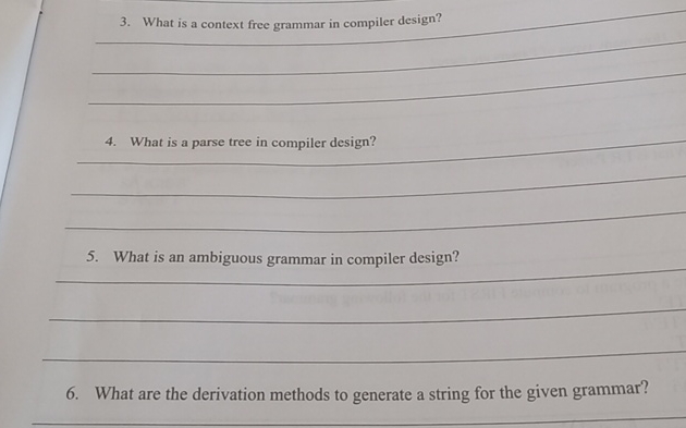 Solved What is a context free grammar in compiler | Chegg.com