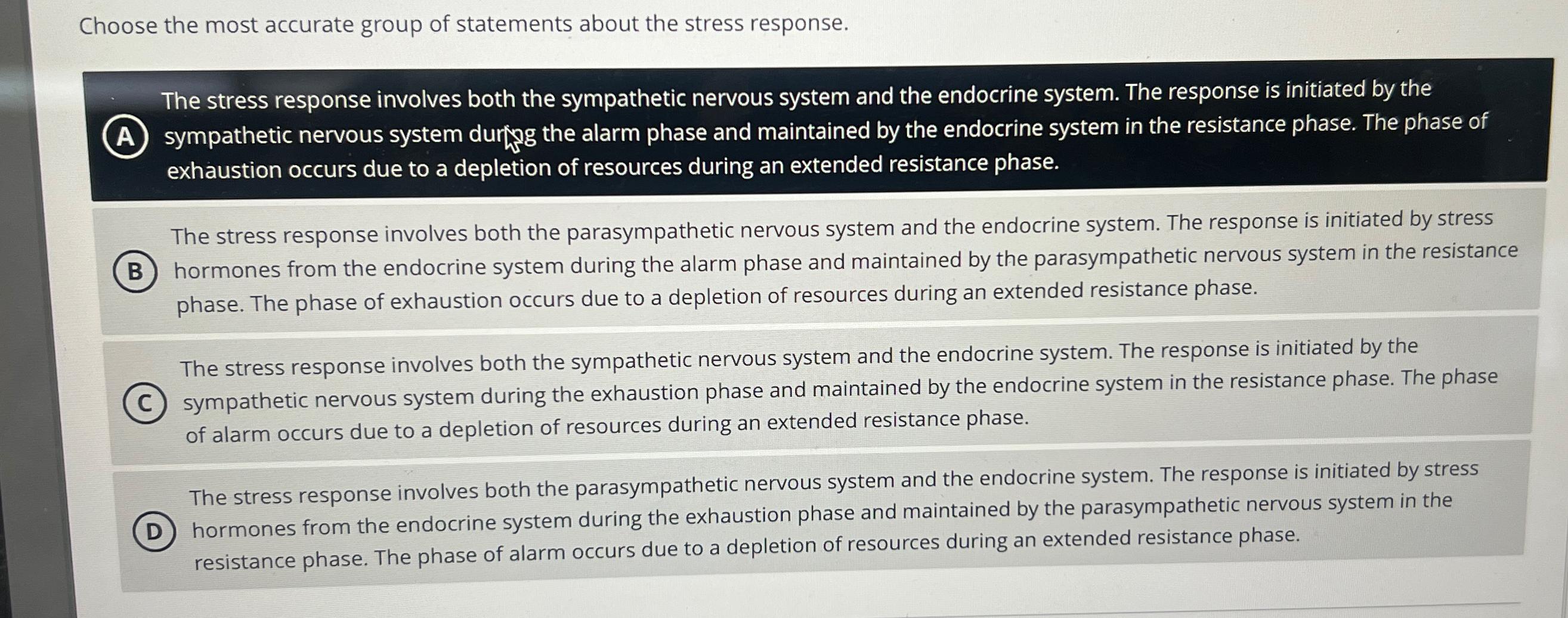 Solved Choose the most accurate group of statements about | Chegg.com