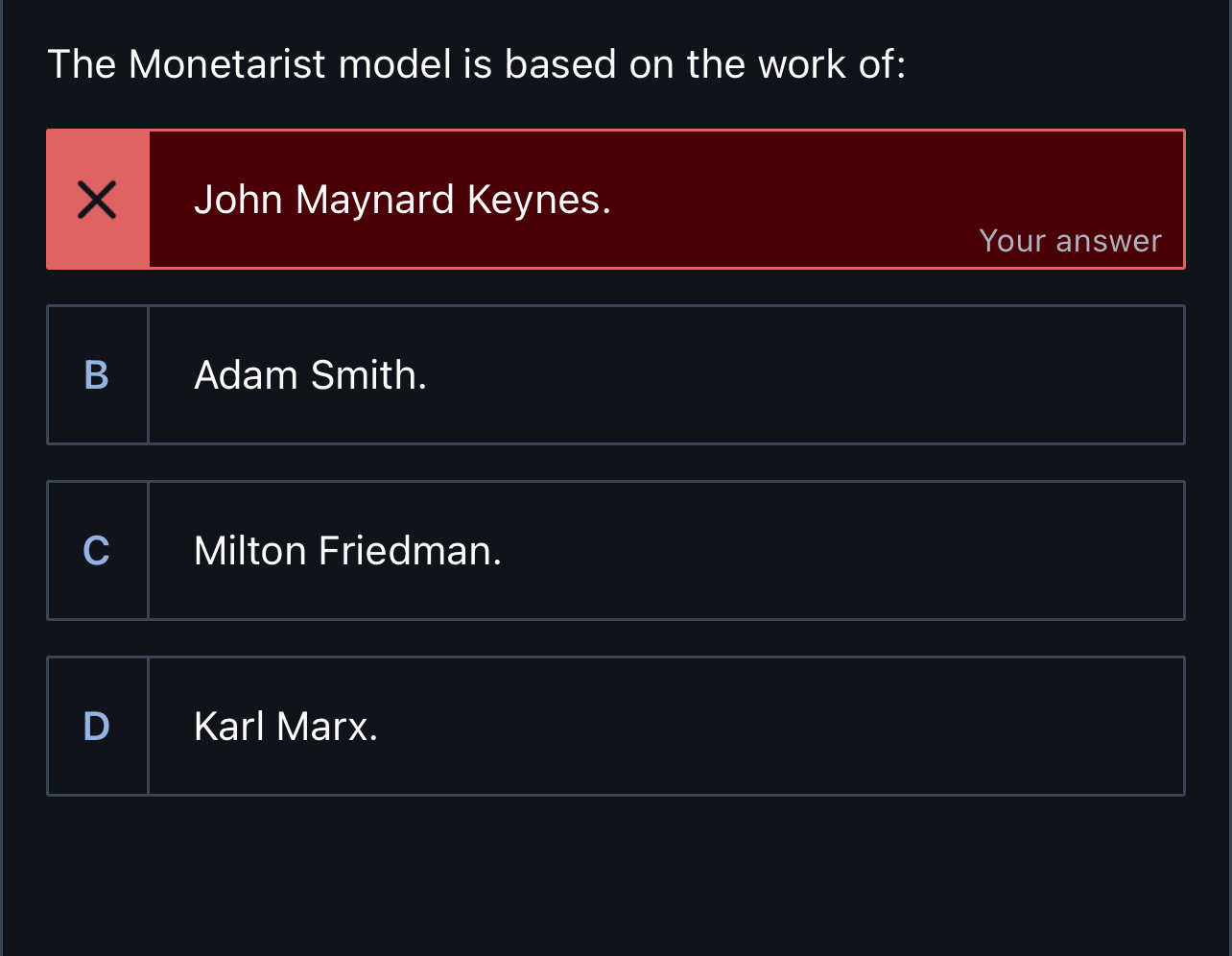 High Quality SOLUTION The Monetarist model is based on the work of:John ...