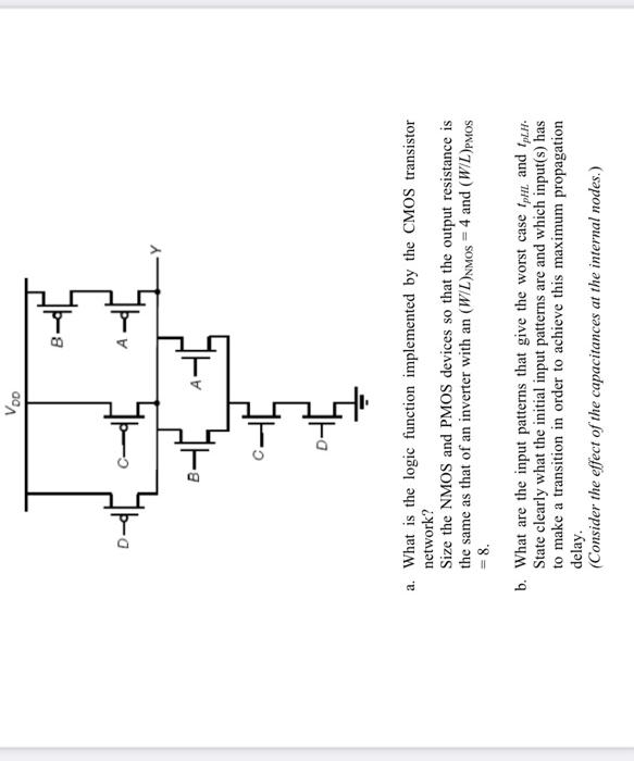 Solved a. What is the logic function implemented by the CMOS | Chegg.com