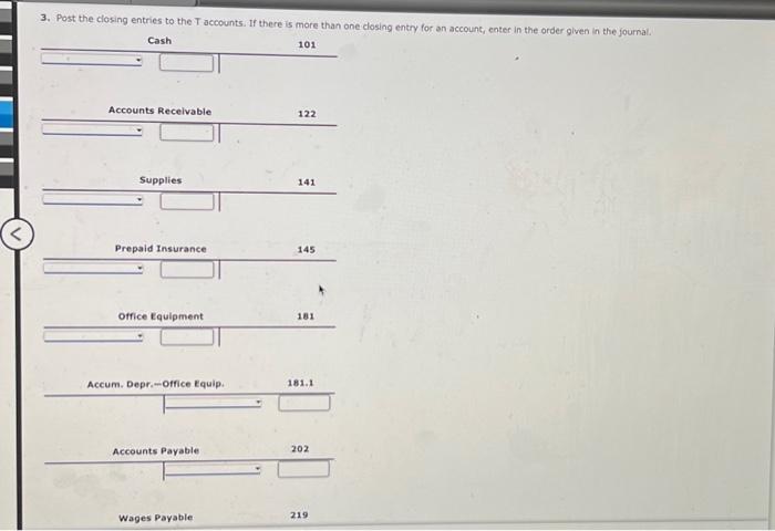 Closing Entries (Net Income) The work sheet for Major | Chegg.com