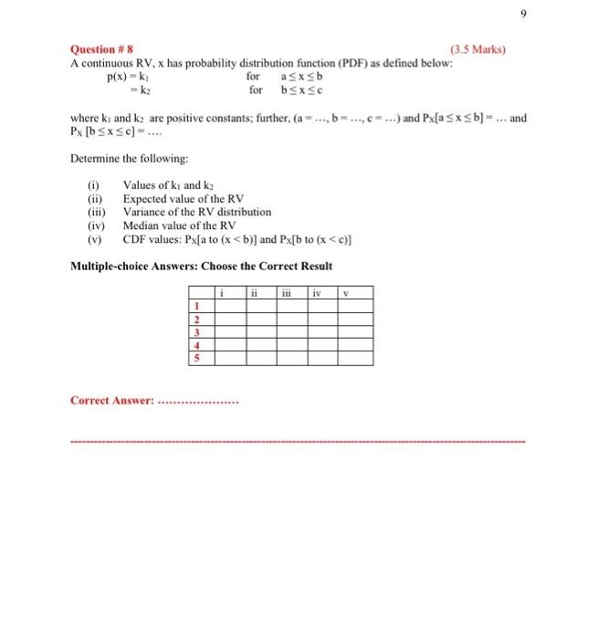 Solved A continuous RV, x has probability distribution | Chegg.com