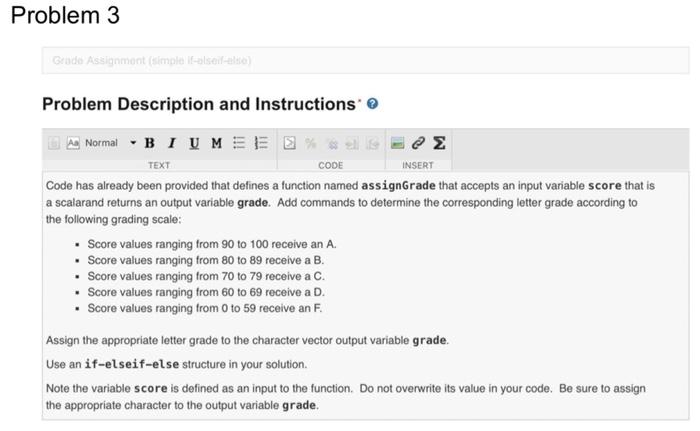 Solved Problem Description and Instructions' Code has | Chegg.com
