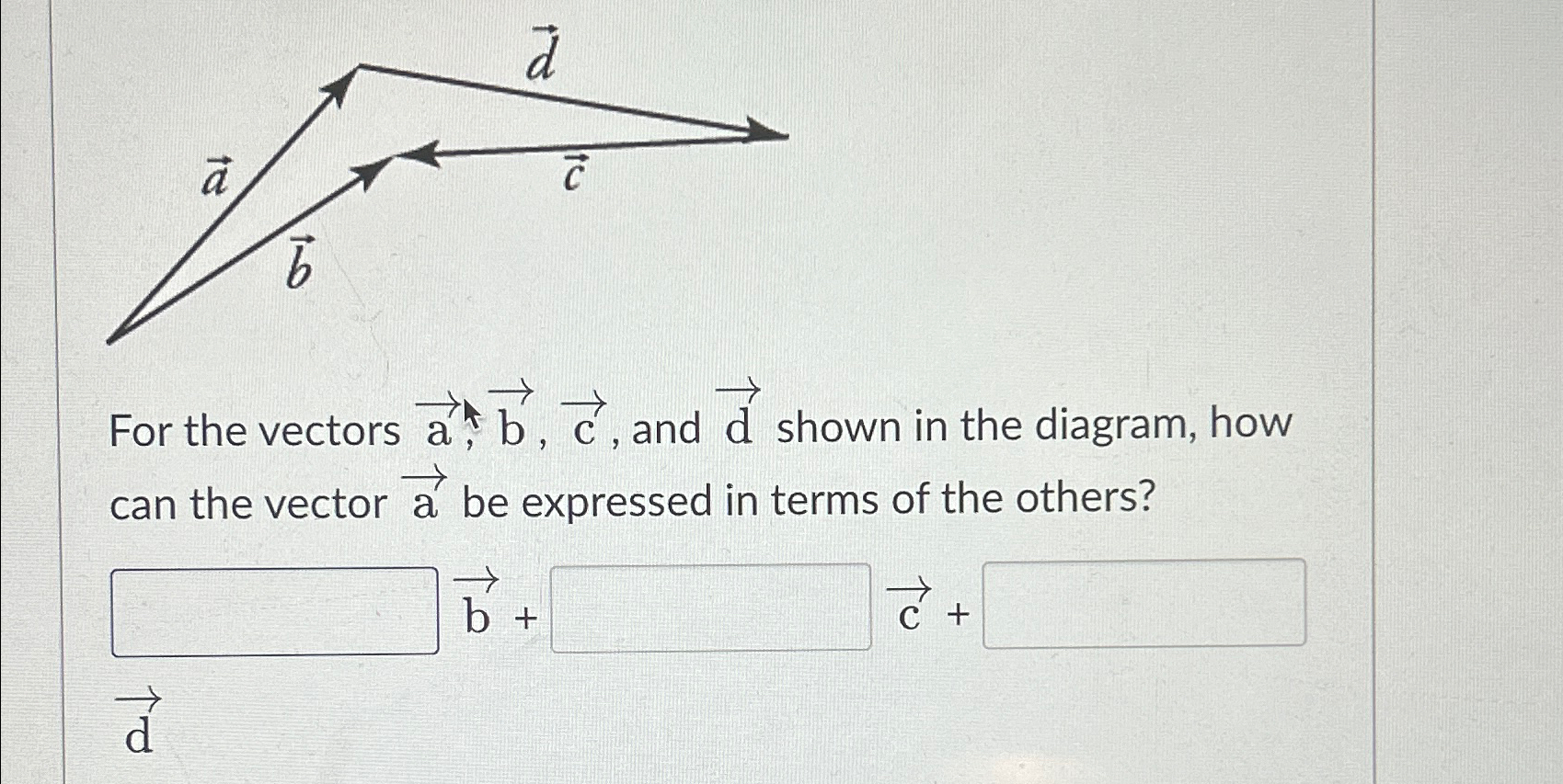Solved For The Vectors Vecavecbvecc ﻿and Vecd 