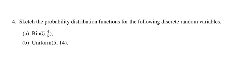 Solved Sketch the probability distribution functions for the | Chegg.com