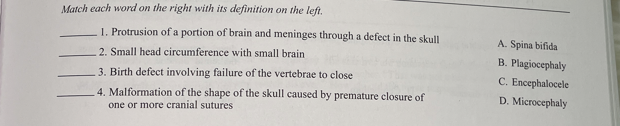 Solved Match each word on the right with its definition on | Chegg.com