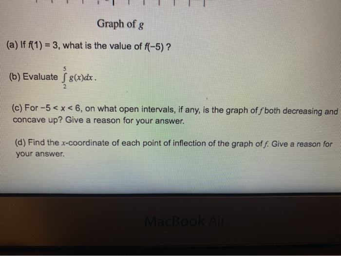Solved 1. The graph of the continuous function g che | Chegg.com