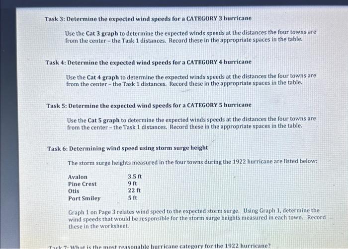 Task 3: Determine the expected wind speeds for a | Chegg.com