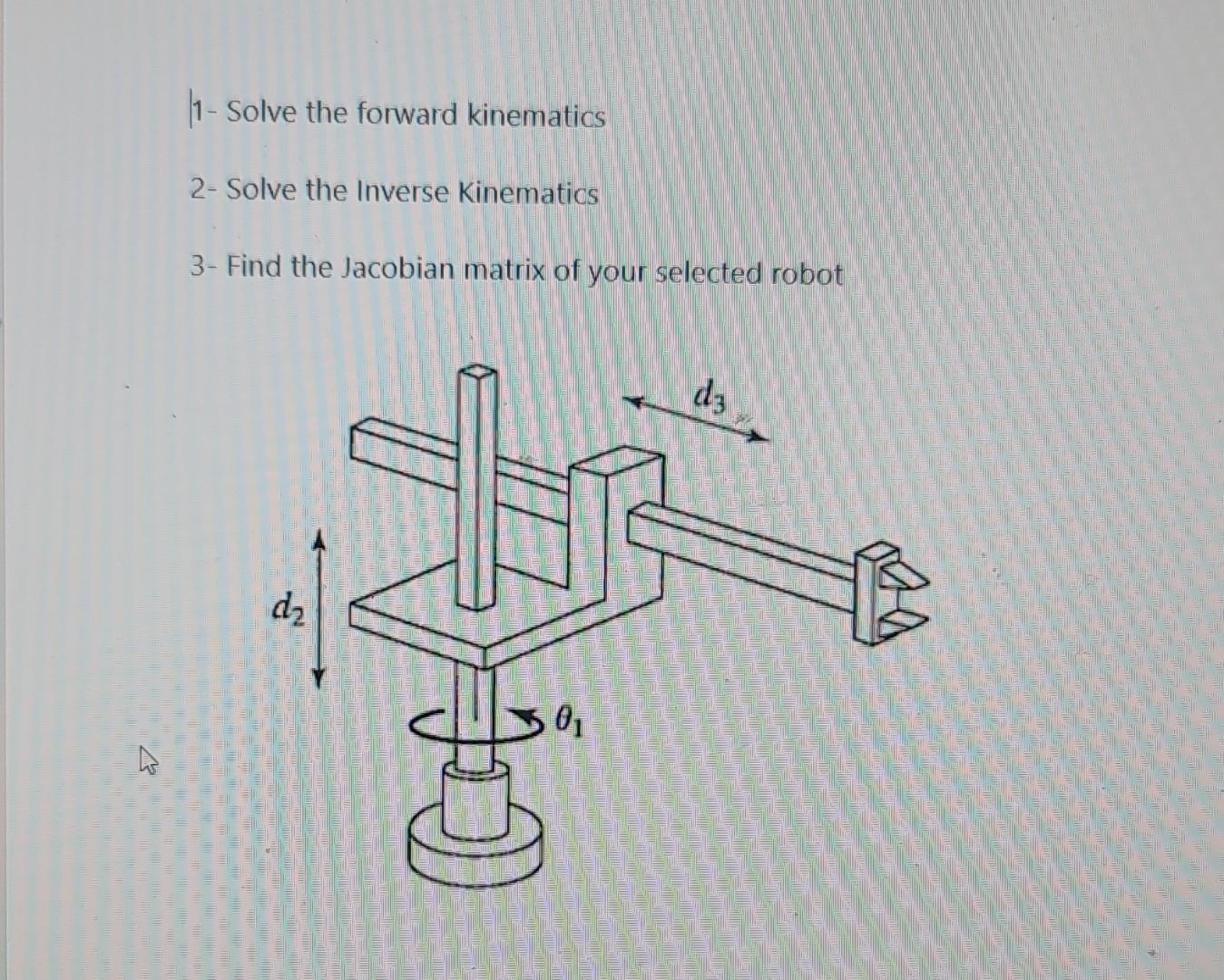 Solved 11- Solve the forward kinematics 2- Solve the Inverse | Chegg.com