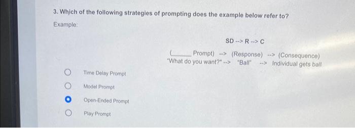 Solved 3. Which of the following strategies of prompting | Chegg.com