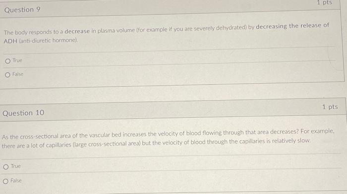 Solved The Body Responds To A Decrease In Plasma Volume For Chegg