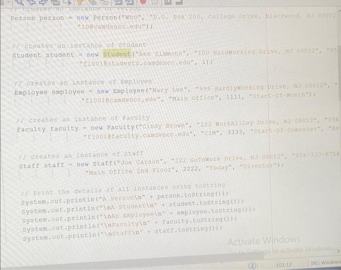Solved 1. Inheritance - Abstract Classes and Polymorphism | Chegg.com