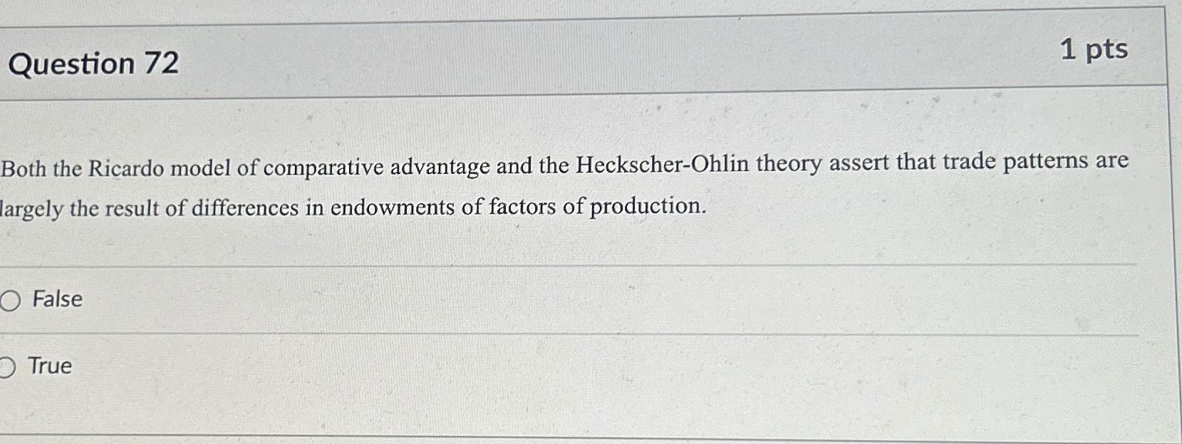 Solved Question 721 ﻿ptsBoth the Ricardo model of | Chegg.com