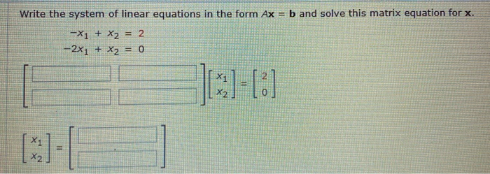 Solved Write the system of linear equations in the form Ax = | Chegg.com