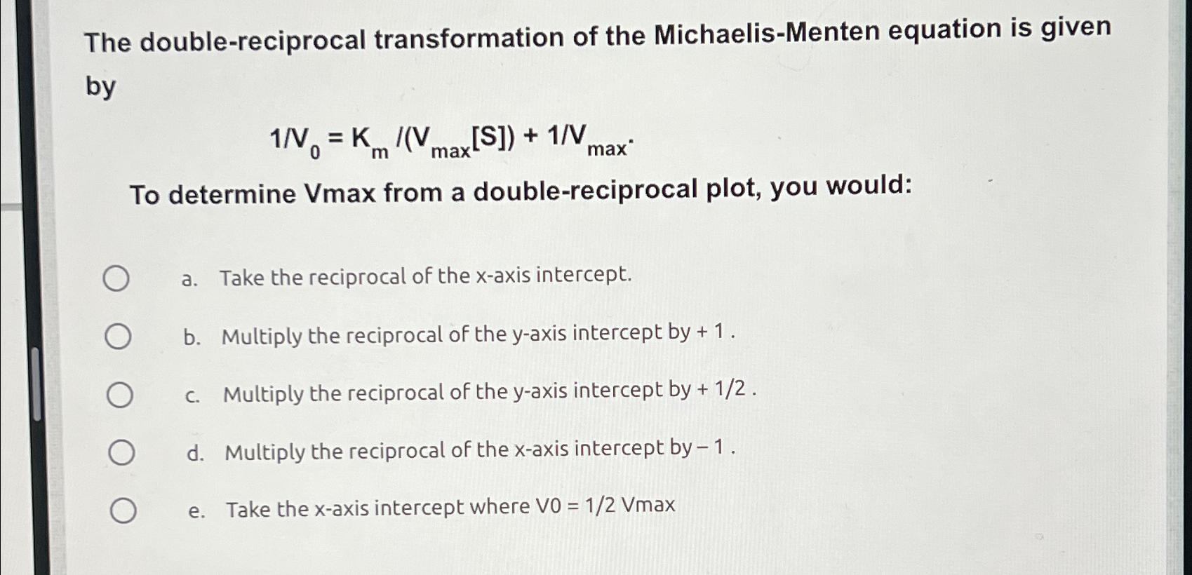 Solved The double-reciprocal transformation of the | Chegg.com