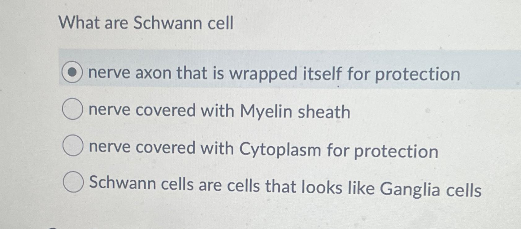 Solved What are Schwann cellnerve axon that is wrapped | Chegg.com