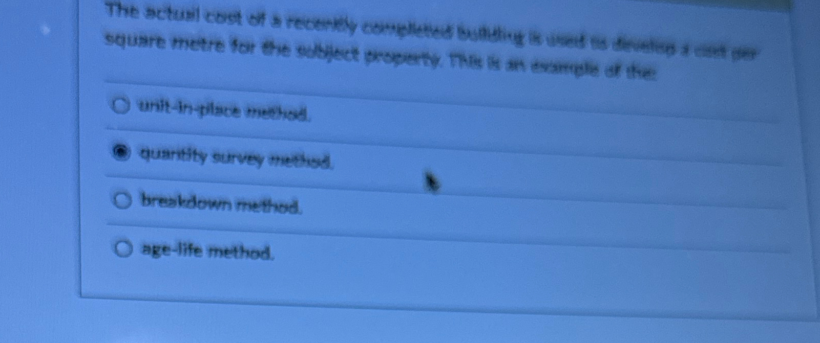 Solved unit-in-filace meationd.Qurntity survey | Chegg.com