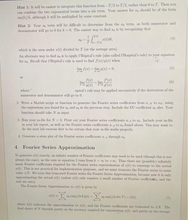 Solved EE 348 Lab 4: Fourier Series Analysis and | Chegg.com