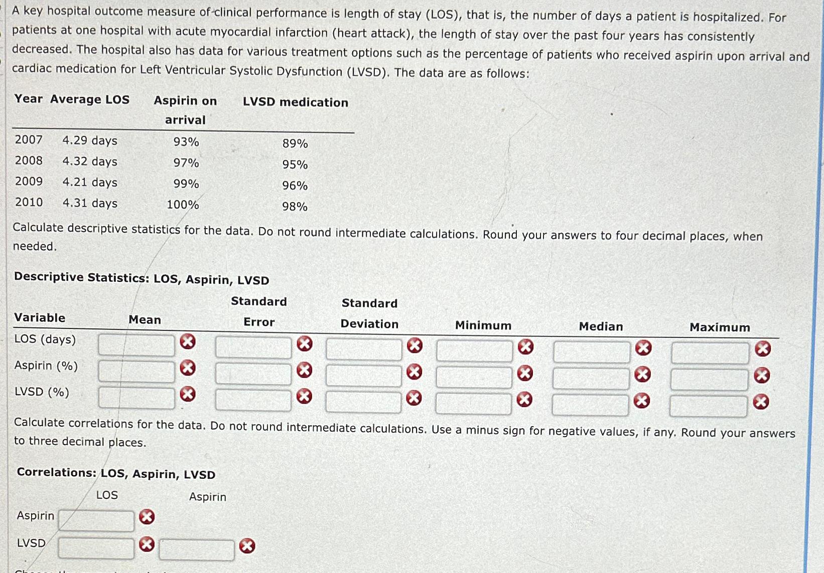 Solved A key hospital outcome measure of clinical | Chegg.com