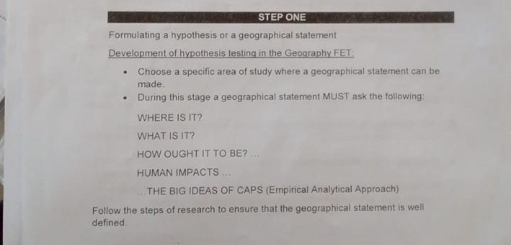 Solved Formulating a hypothesis or a geographical statement | Chegg.com