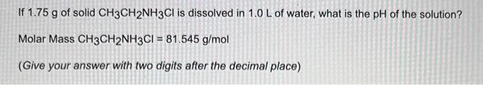 Solved If 0.752 moles of (NH3OH)Cl is dissolved in 1.0 L of | Chegg.com
