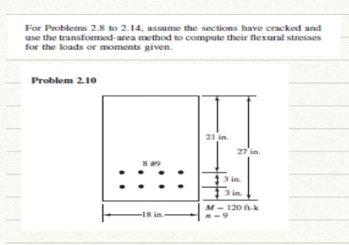 Solved For Problems 2.8 to 2.14 , assume the sections have | Chegg.com