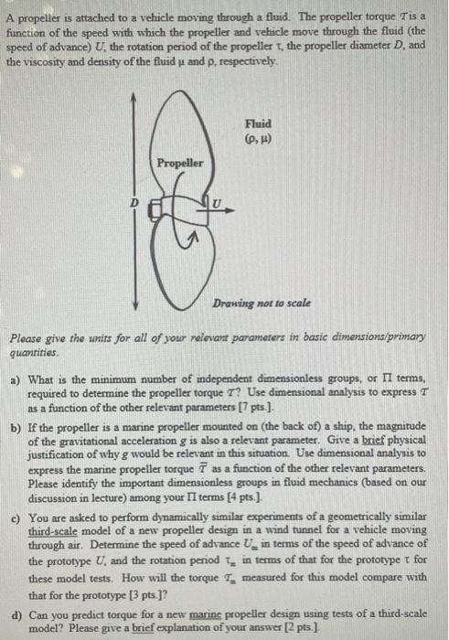 Solved A propeller is attached to a vehicle moving through a | Chegg.com