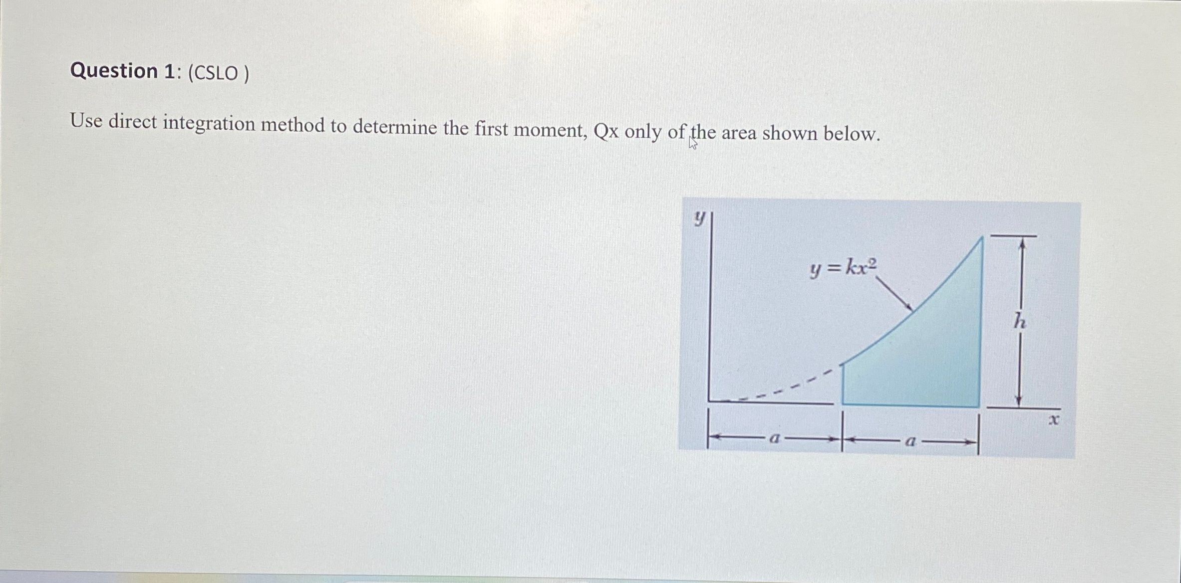 Solved Question 1: (CSLO)Use direct integration method to | Chegg.com