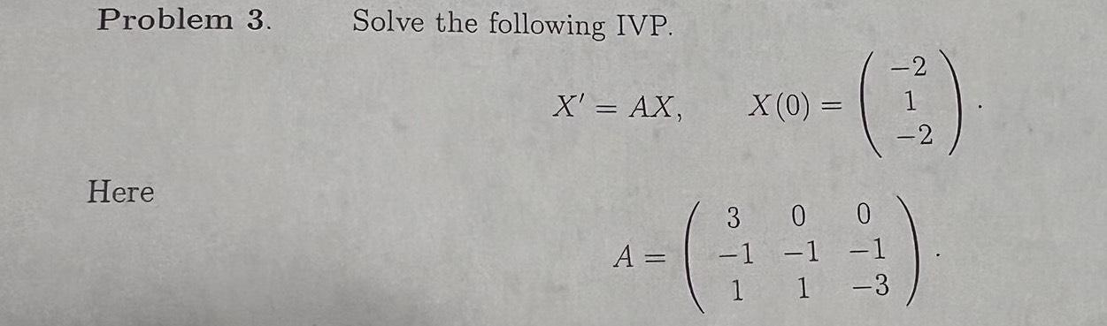Solved Problem 3. ﻿Solve the following | Chegg.com