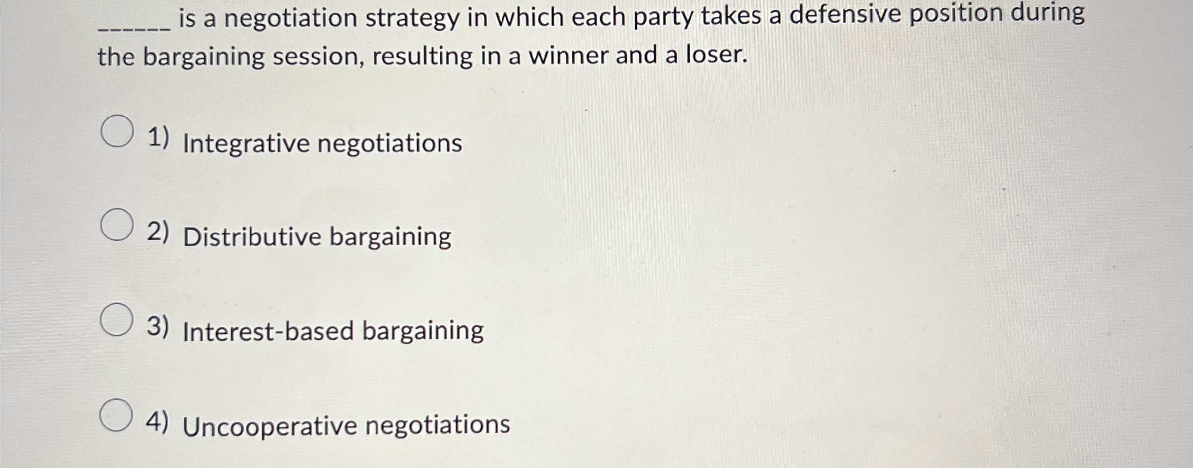 Solved q, ﻿is a negotiation strategy in which each party | Chegg.com