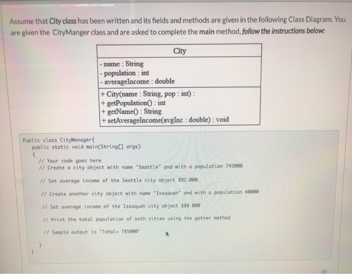 Solved Assume that City class has been written and its | Chegg.com