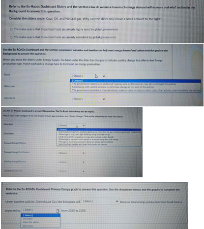 Solved a.Refer to the En-Roads Dashboard Sliders and the | Chegg.com