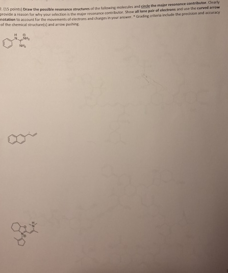 Solved (15 ﻿points) ﻿Draw the possible resonance structures | Chegg.com
