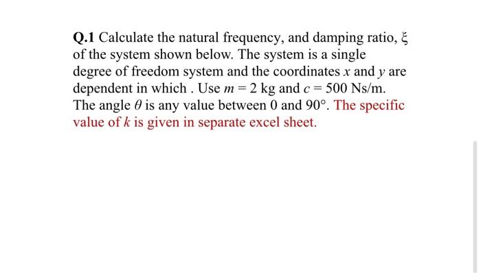Solved Q.1 Calculate the natural frequency, and damping | Chegg.com