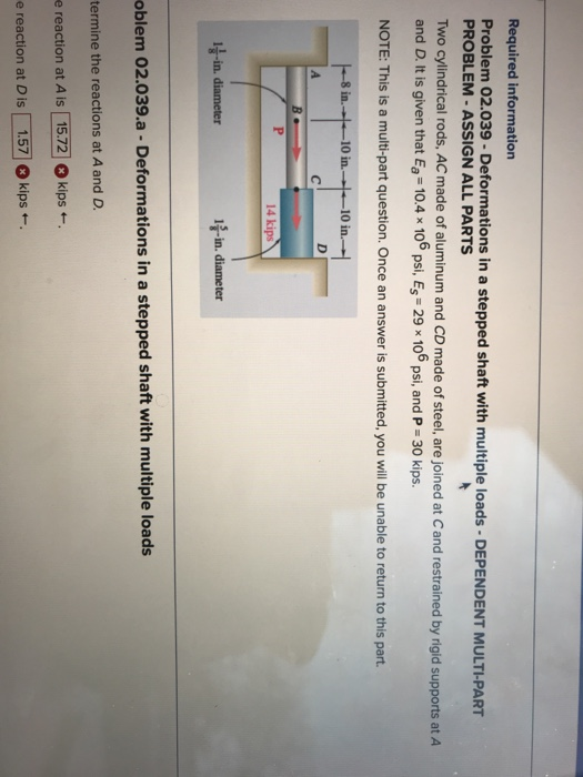 Solved Required information Problem 02.039 - Deformations in | Chegg.com