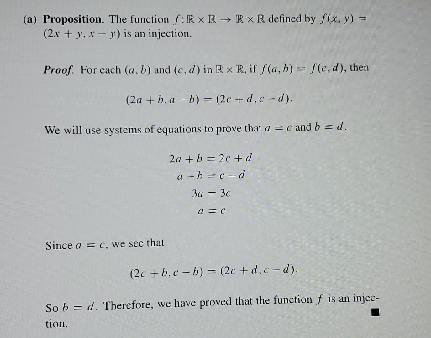 Solved (a) Proposition. The function f:R ⓇR RR defined by | Chegg.com