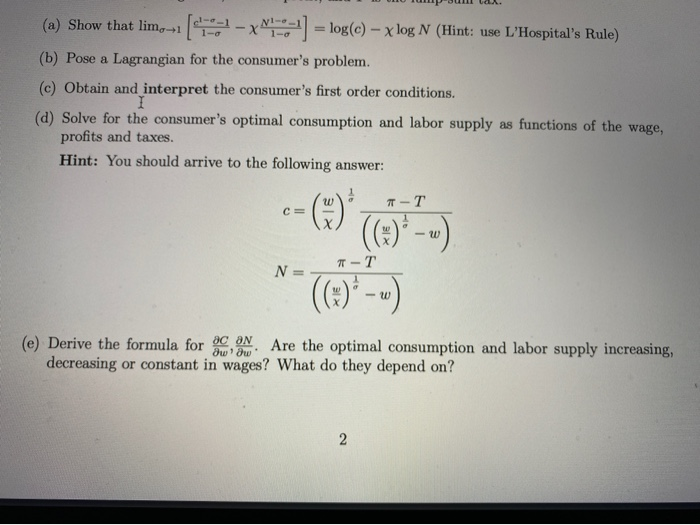 Solved Exercise 3 (Disutility of Labor, 35 points). Many | Chegg.com