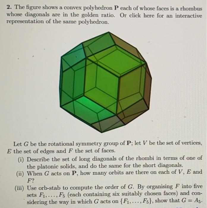 Solved 2. The figure shows a convex polyhedron P each of | Chegg.com
