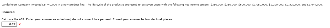 Solved Required:Calculate the ARR. Enter your answer as a | Chegg.com