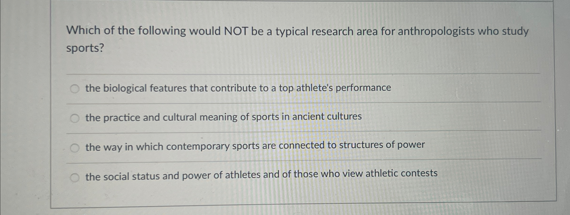 Solved Which of the following would NOT be a typical | Chegg.com