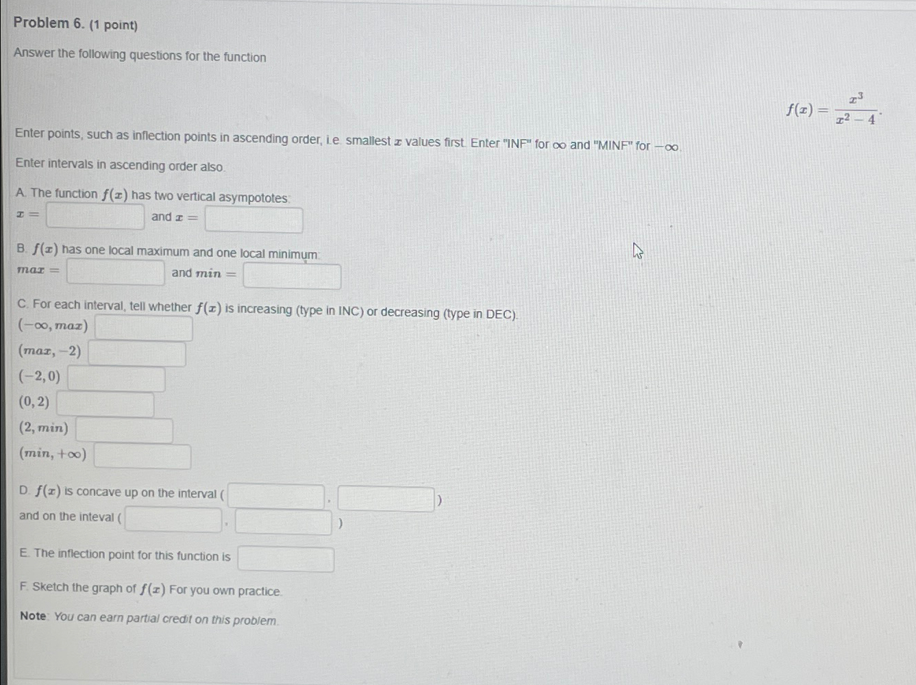 Solved Problem 6. (1 ﻿point)Answer the following questions | Chegg.com