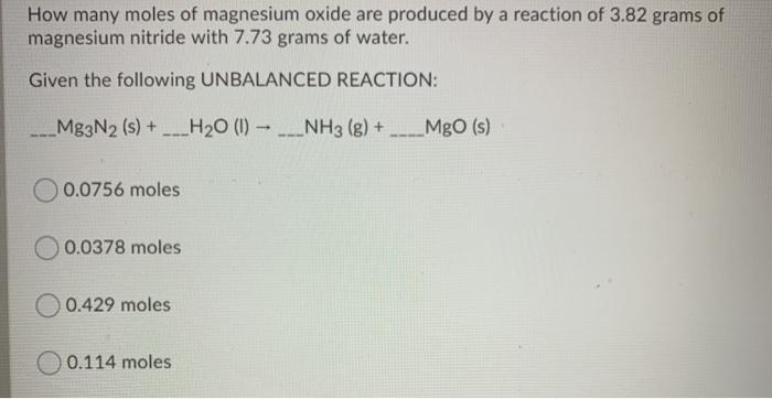 Solved Given the following chemical reaction: 3 PbO2 + | Chegg.com