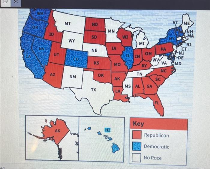 Use the map to answer the question. (A) In several | Chegg.com